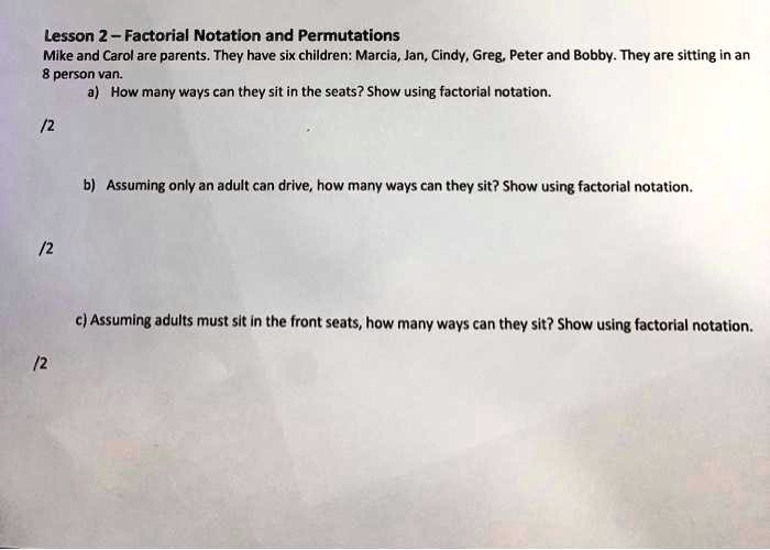 Solved Texts Factorial Notation And Permutations What Is The Answer