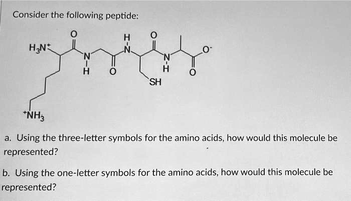 Consider the following peptide: H3N+*NH3 a. Using the three-letter ...
