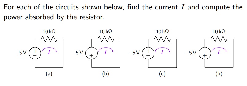 SOLVED: For each of the circuits shown below, find the current I and ... SOLVED: For each of the circuits shown below, find the current I and ...
