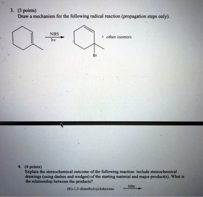 SOLVED: 1. Draw mechanism for the following radical reaction ...