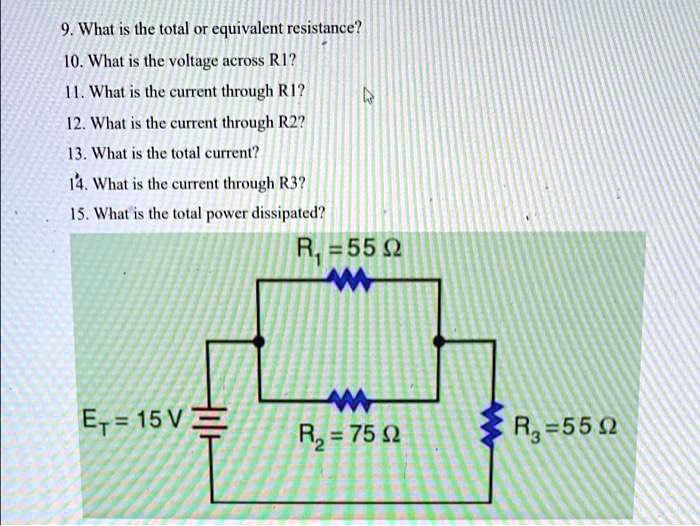 SOLVED: Please calculate this series-parallel circuit, showing work. 9. What is the total or ...