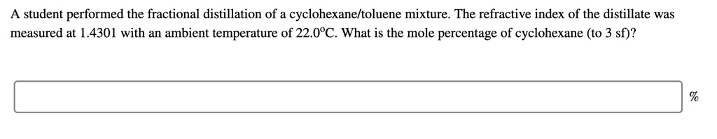 a student performed the fractional distillation of a ...