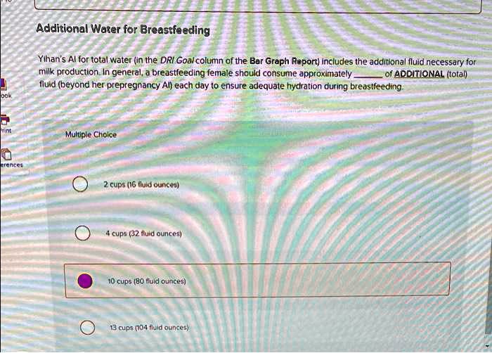 Additional Water for Breastfeeding Yihan's AI for total water (in the ...