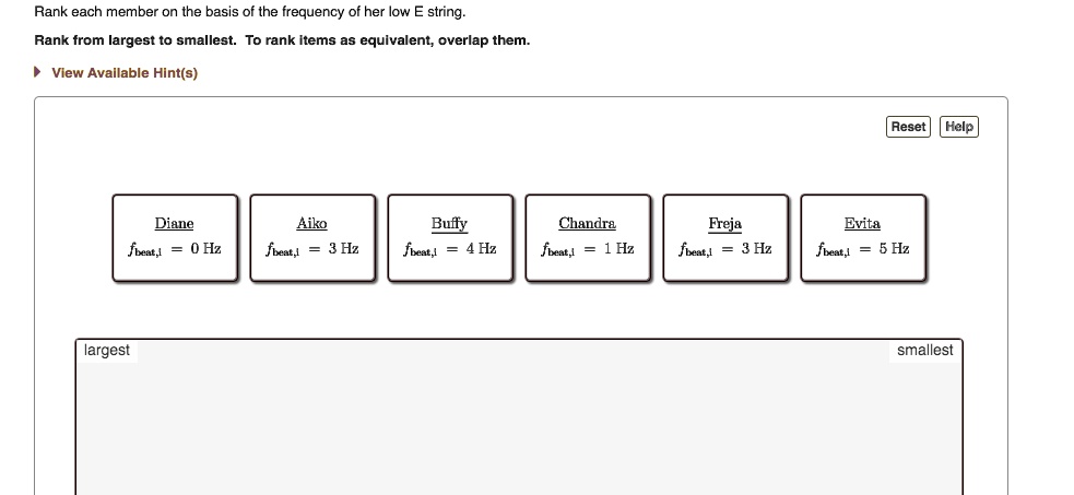 Rank each member on the basis of the frequency of her low E string ...