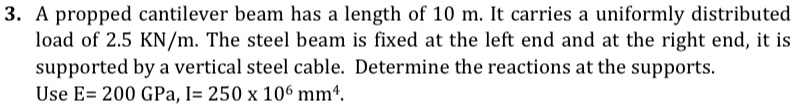 SOLVED: Deflection of Beams by Geometric Methods A propped cantilever ...