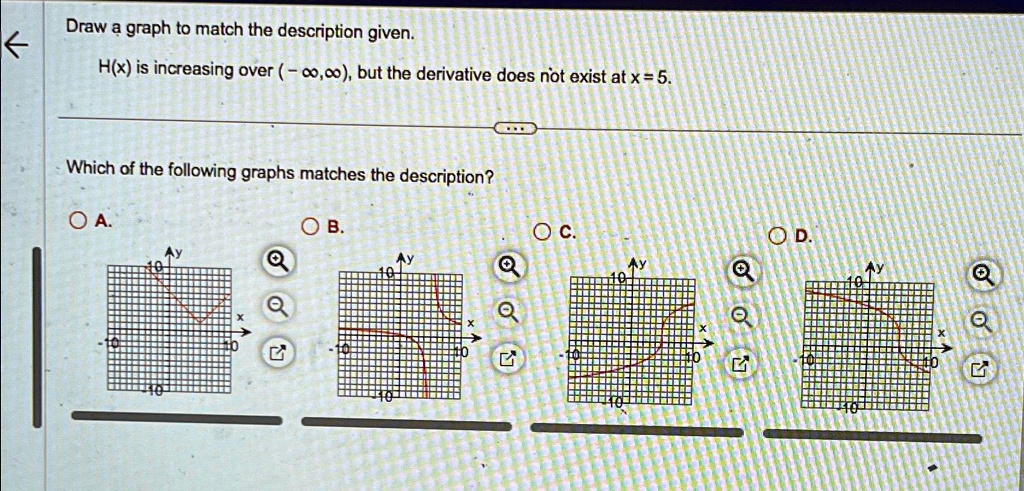 SOLVED: Draw a graph to match the description given. H(x) is increasing over (-infty ,infty ...