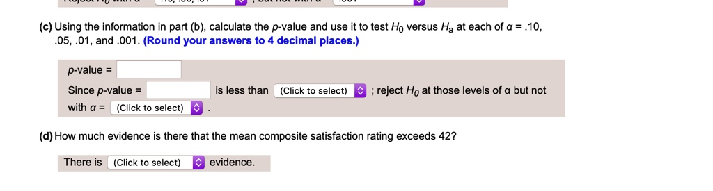 c using the information in part b calculate the p value and use it to ...