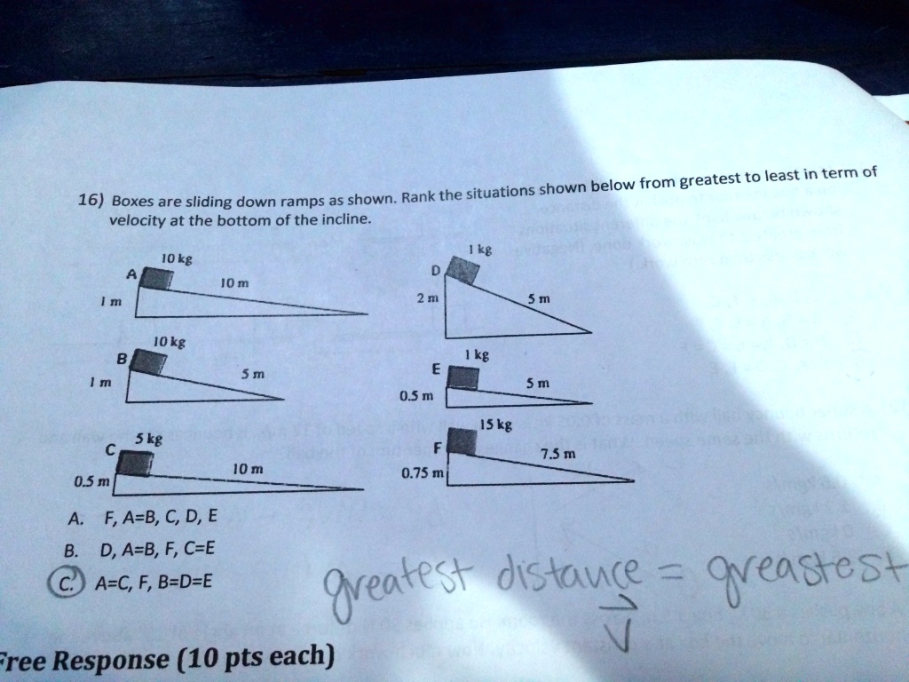 from greatest to least in term of rank the situations shown below 16 ...
