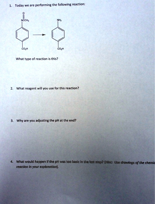 SOLVED: Today we are performing the following reaction: CoA What type ...