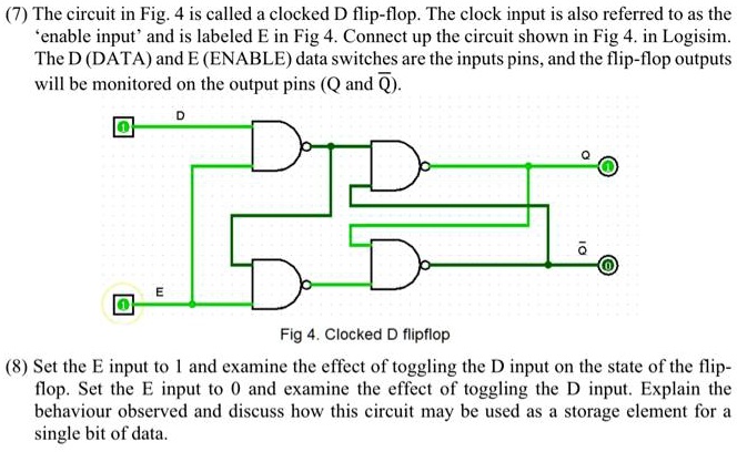 SOLVED: The circuit in Fig. 4 is called a clocked D flip-flop. The clock input is also referred ...