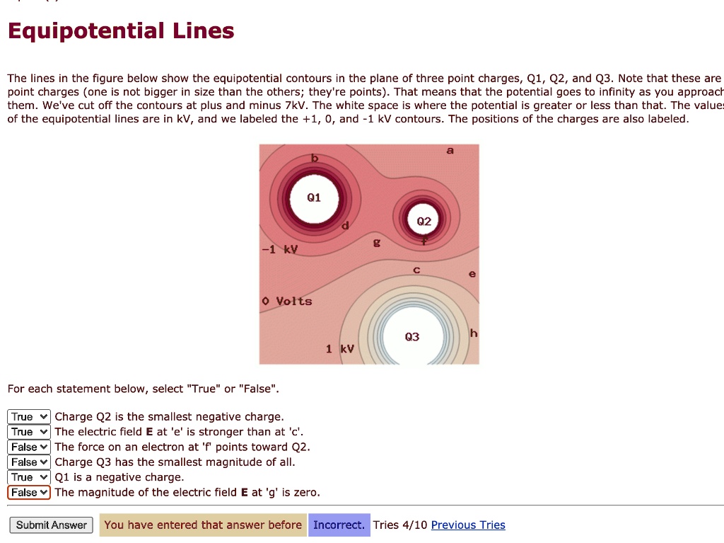 equipotential lines the lines in the figure below show the ...
