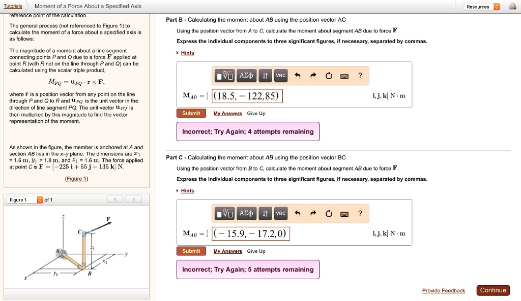 SOLVED: Tutorials: Moment of a Force About a Specified Axis - Reference ...