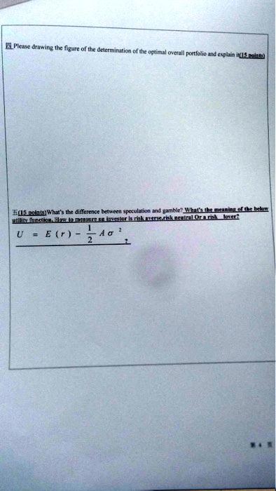 SOLVED: Please draw the figure of the determination of the optimal overall portfolio and explain ...