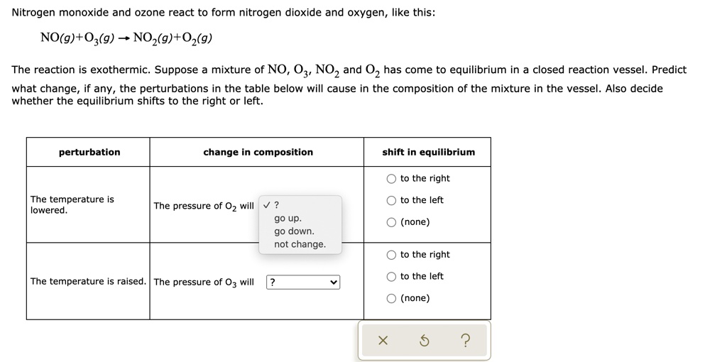 SOLVED: Nitrogen monoxide and ozone react to form nitrogen dioxide and ...