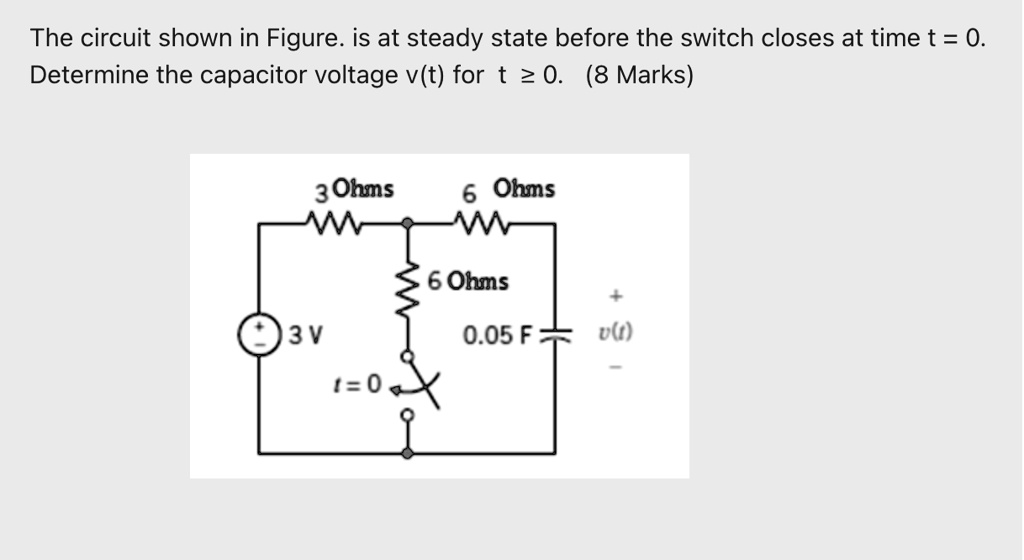 Solved The Circuit Shown In Figure Is At Steady State Before The