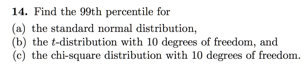 14. Find the 99th percentile for (a) the standard normal distribution ...