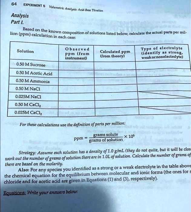 SOLVED: 4. EXPERIMENT 5 Volumetric Analysis Acid-Base Titration ...