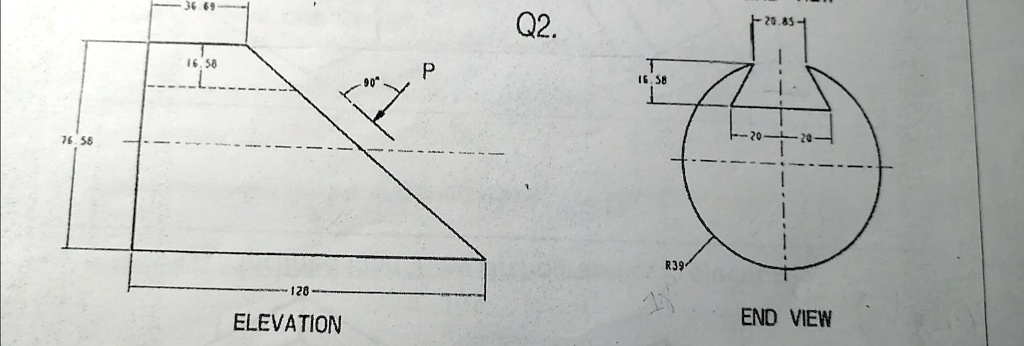 SOLVED: These elevations and end views are given in the THIRD ANGLE ...
