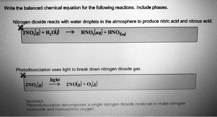 SOLVED: Write the balanced chemical equation for the following ...
