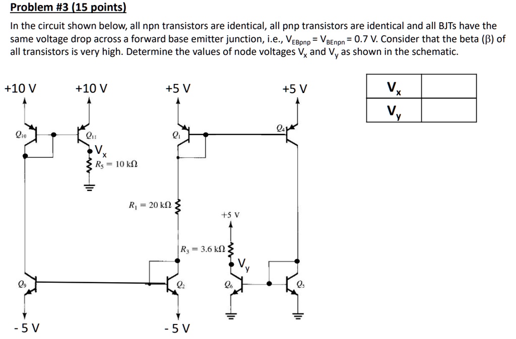 problem 3 15points in the circuit shown below all npn transistors are identical all pnp ...