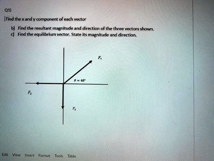 SOLVED: 05) [Find the x and y component of each vector Find the resultant magnitude and ...