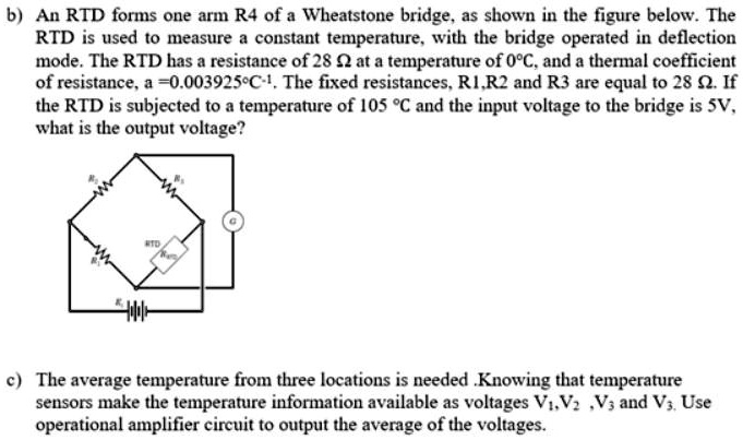 b An RTD forms one arm R4 of a Wheatstone bridge,as shown in the figure ...