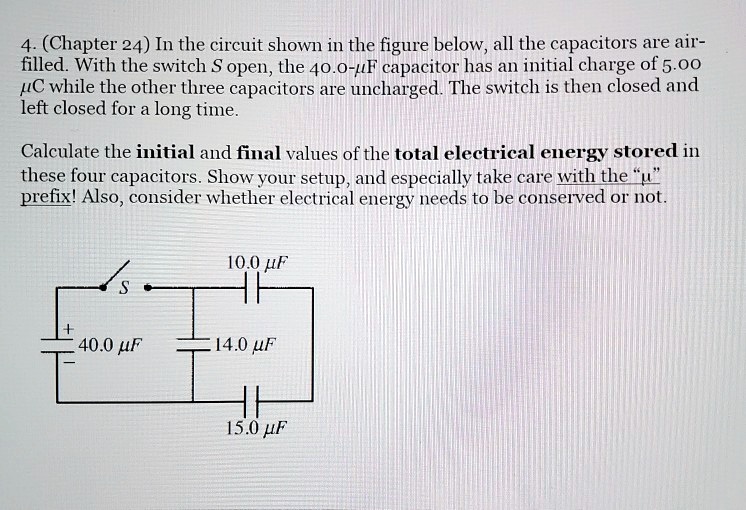 SOLVED: (Chapter 24) In the circuit shown in the figure below, all the capacitors are air-filled ...