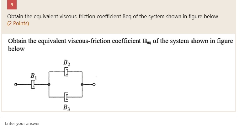SOLVED: Obtain the equivalent viscous-friction coefficient Bâ‚‘ of the system shown in the ...