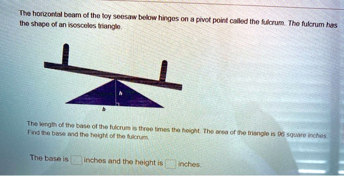 The horizontal beam of the toy seesaw below hinges on a pivot point ...