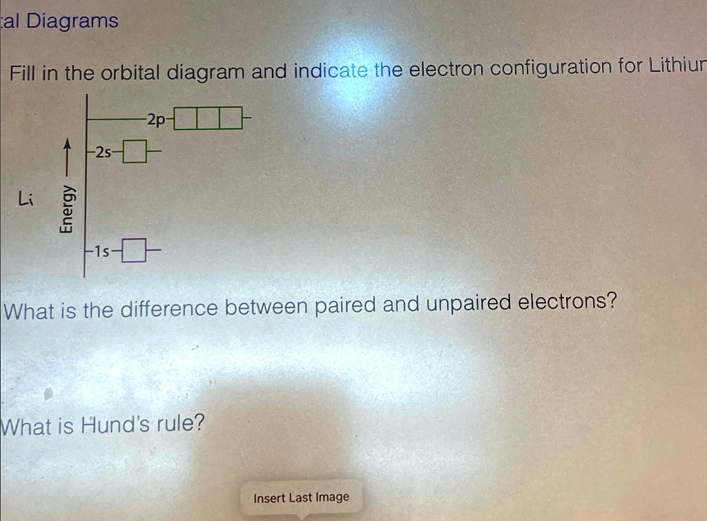 Orbital Diagrams Fill in the orbital diagram and indicate the electron ...