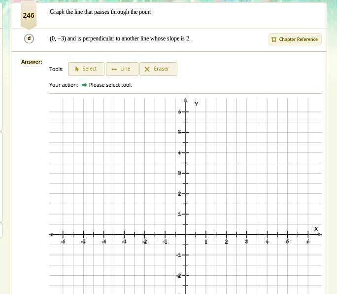 SOLVED: 'Graph the line that passes through the point: (0,-3) , and is perpendicular to another ...