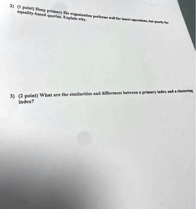 SOLVED: Equality-based queries. Explain why. 32 points. What are the similarities and ...