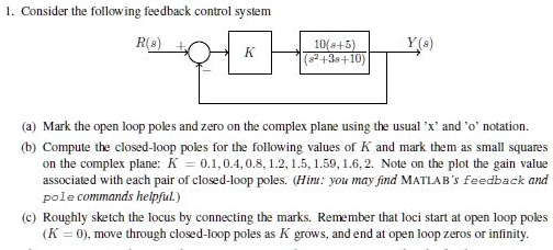 Video Solution Consider The Following Feedback Control System Rs 10a 5s2 3s 10 Ys 
