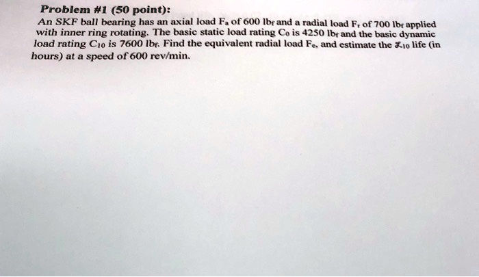 SOLVED: Problem#150point) with inner ring rotating. The basic static ...