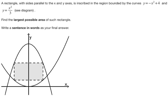 SOLVED: A rectangle with sides parallel to the and axes is inscribed in ...