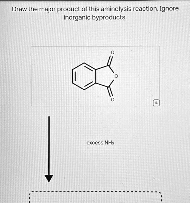SOLVED: Draw the major product of this aminolysis reaction. Ignore ...