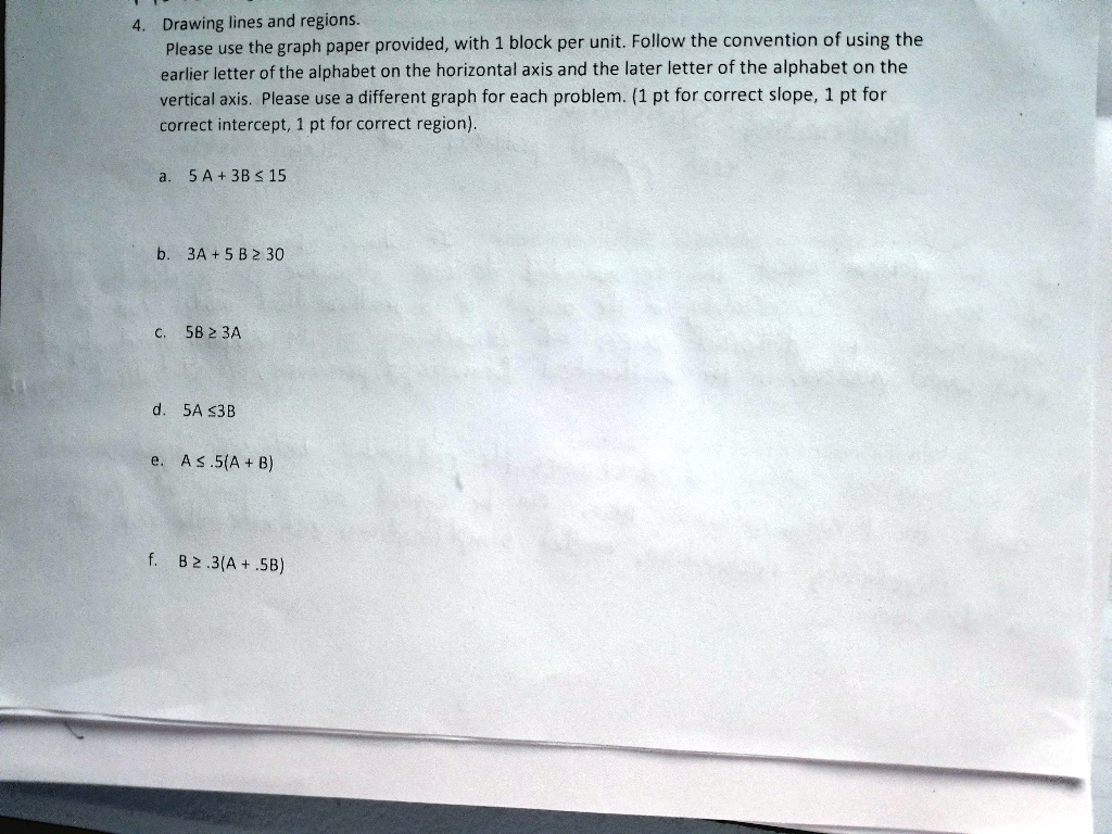 SOLVED:Drawing lines and regions. Please use the 'graph paper provided ...