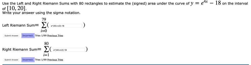 Solved Use The Left And Right Riemann Sums With 80 Rectangles To