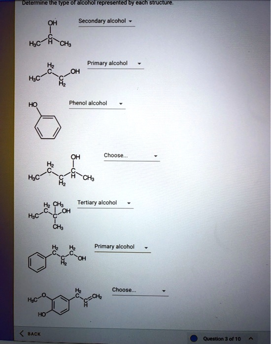 SOLVED: Determine the type of alcohol represented by each structure: OH ...