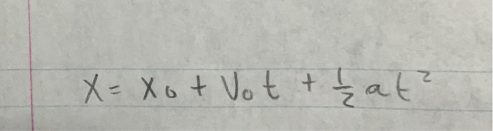 SOLVED: x=x0+V0 t+(1)/(2) a t^2