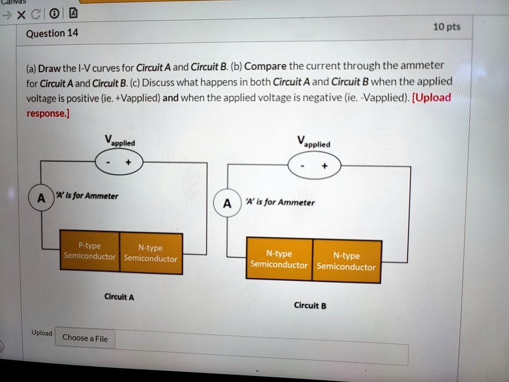 SOLVED: Canvas C Question 14 10 pts (a) Draw the I-V curves for Circuit A and Circuit B. (b ...