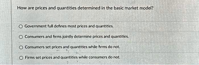 how are prices and quantities determined in the basic market model ...