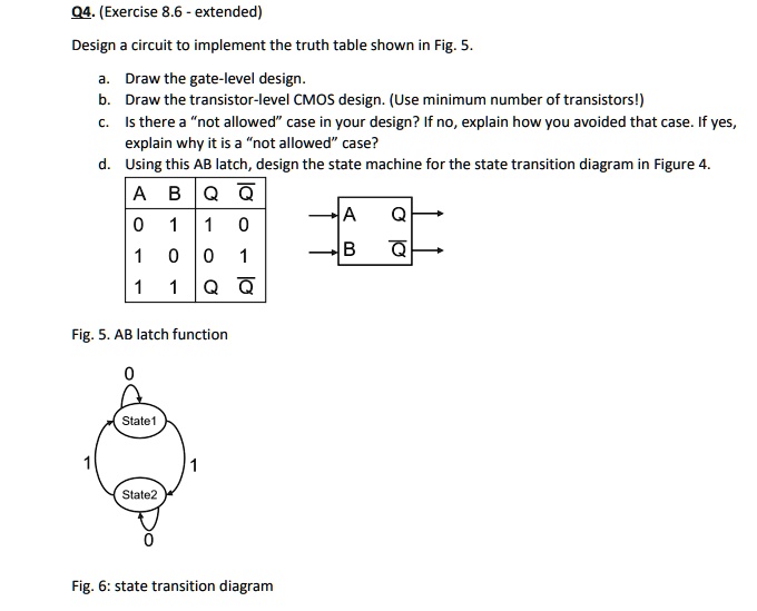 SOLVED: 04: (Exercise 8.6 extended) Design a circuit to implement the ...