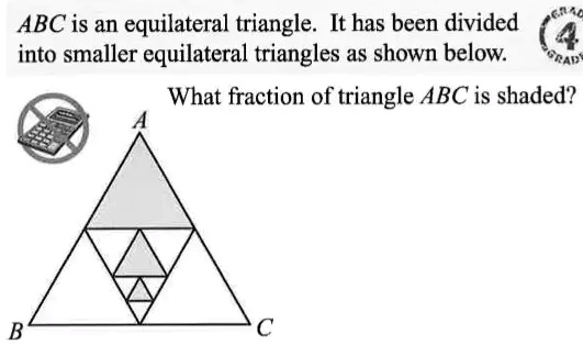 SOLVED: ABC is an equilateral triangle. It has been divided into smaller equilateral triangles ...