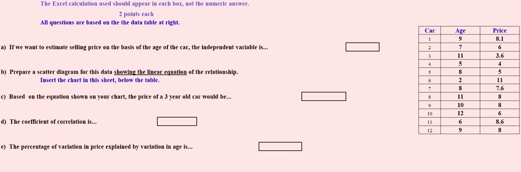 SOLVED: Please use excel I need excel formulas too not just the answer The Excel calculation ...
