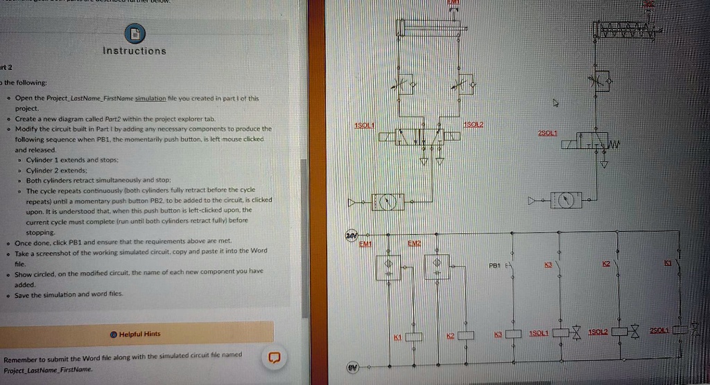 modify the cylinder to produce the following cylinder 1 extends and ...