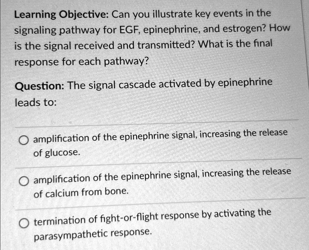Learning Objective: Can you illustrate key events in the signaling ...