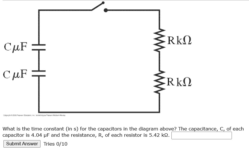 CµF CµF R k? R k? What is the time constant (in s) for the capacitors ...