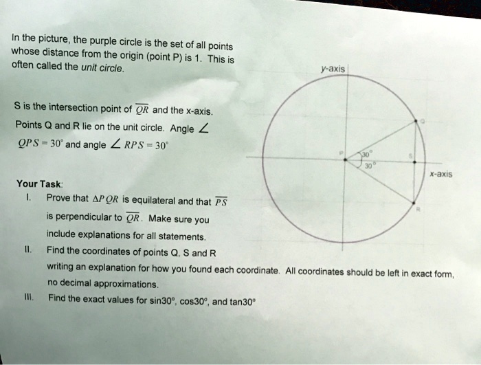 SOLVED: In the picture, the purple circle is the set of all points whose distance from the ...