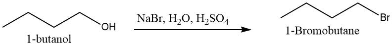 1-butanol NaBr, H2O, H2SO4 1-Bromobutane